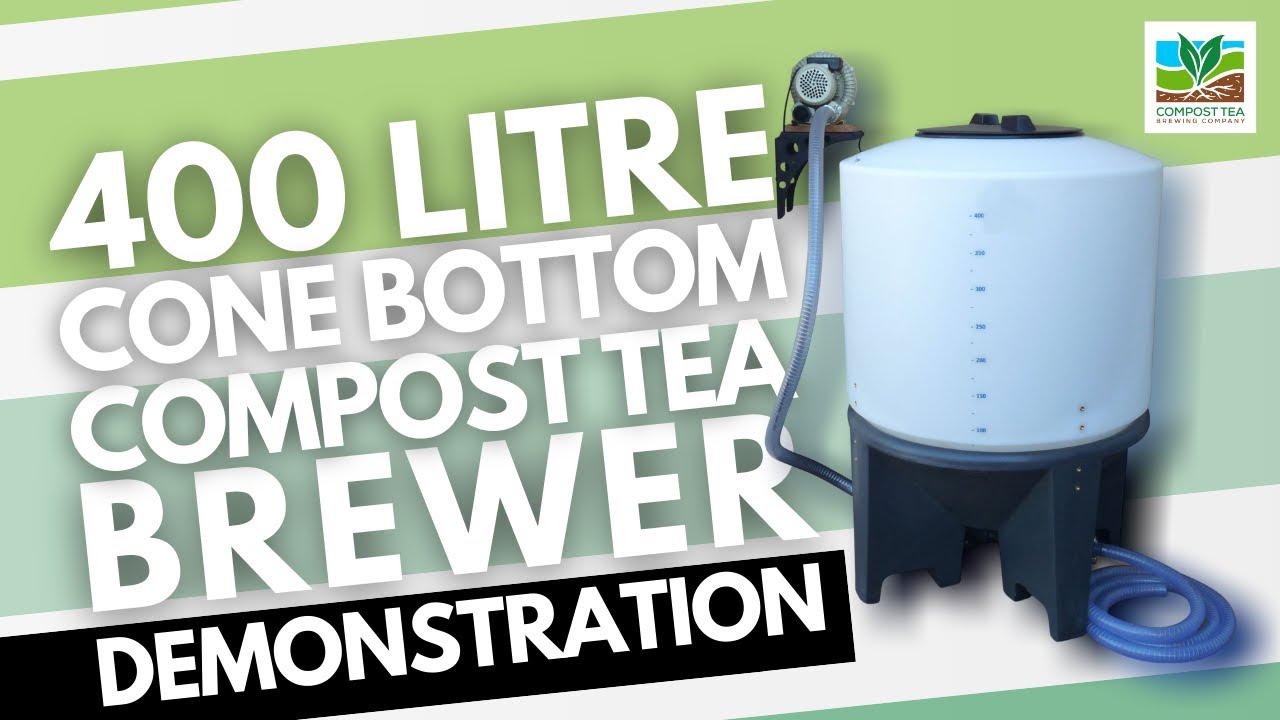 400 Litre Cone Bottom Compost Tea Brewer Demonstration - YouTube