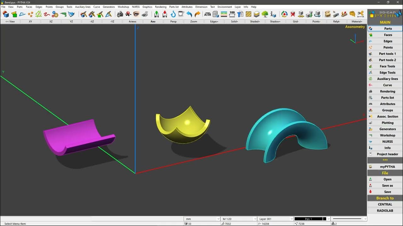 PYTHA 3D CAD | Bend - YouTube