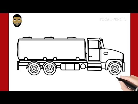 HOW TO DRAW A TRUCK ( OIL TANKER) / EASY TRUCK DRAWING - YouTube