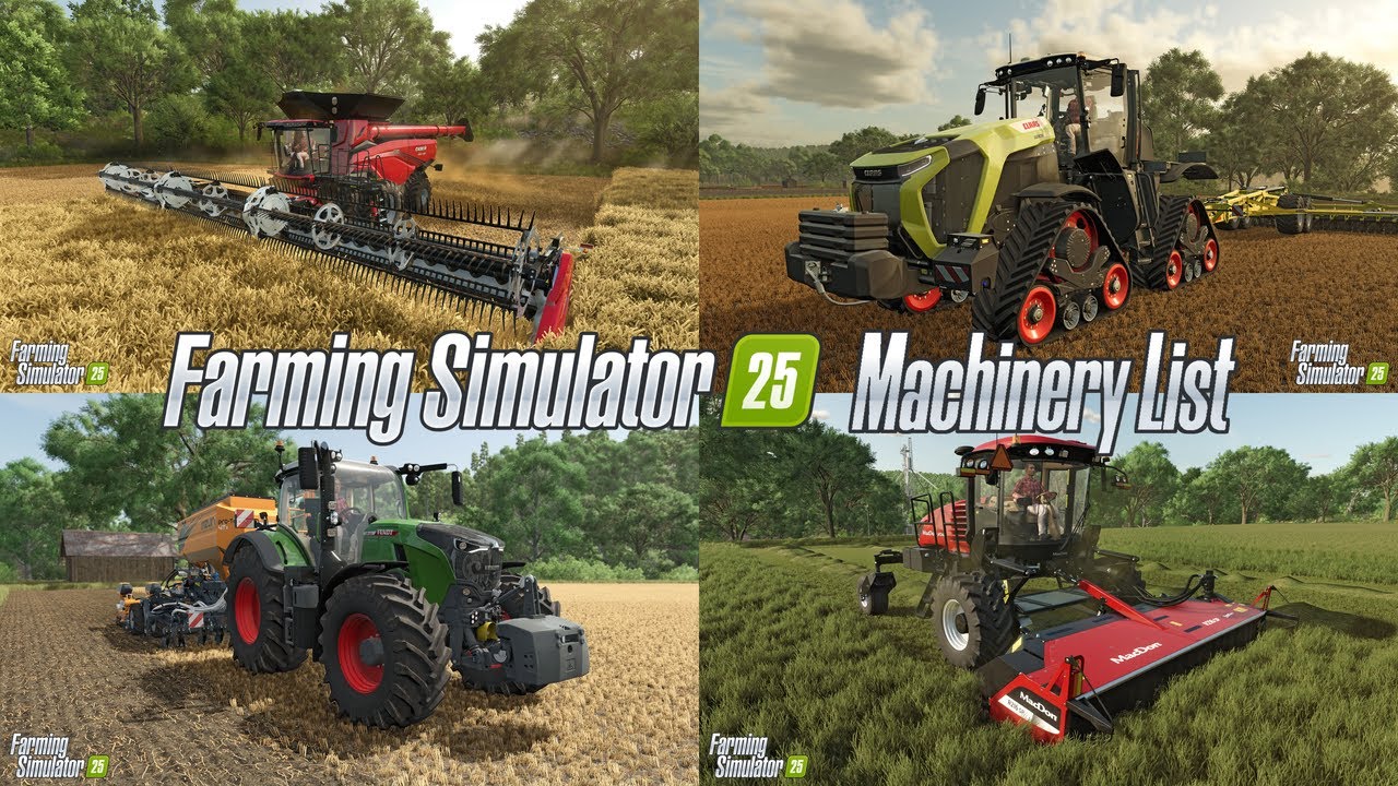 Farming Simulator 25 Machinery List August 11 - YouTube