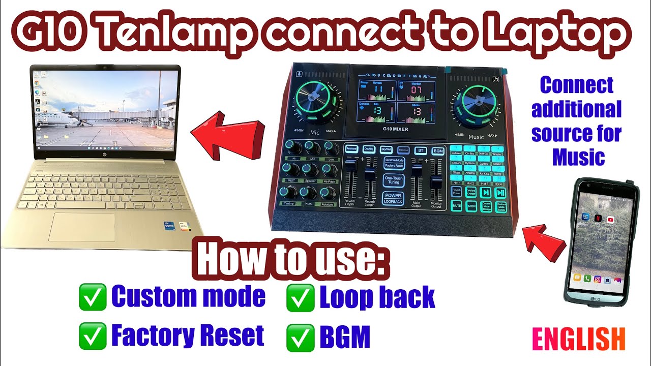 G10 Tenlamp Mixer connect to Laptop. Featuring Custom Mode, Factory ...