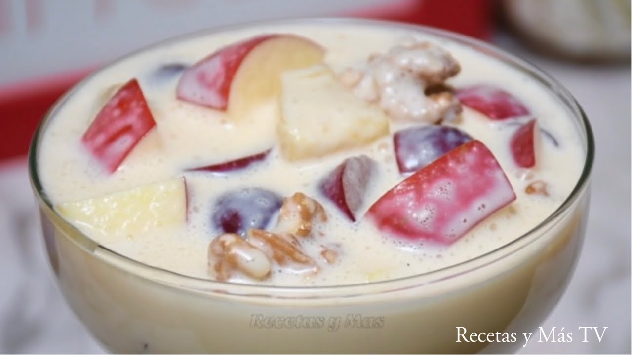 Ensalada de Manzana 🍎 bien Cremosita para Navidad - YouTube