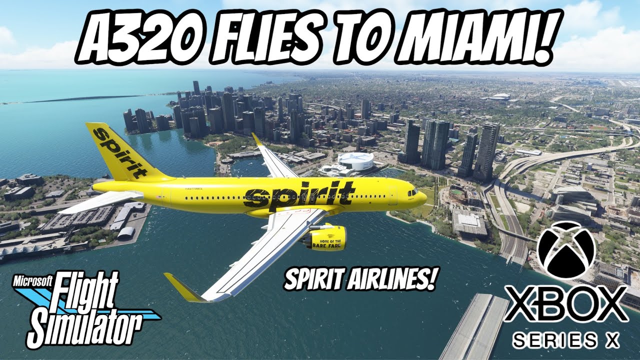 MIcrosoft Flight Simulator Airbus A320 Spirit Airlines Flies From West ...