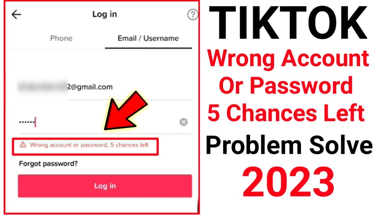 wrong account or password tiktok problem solve || tiktok account login ...
