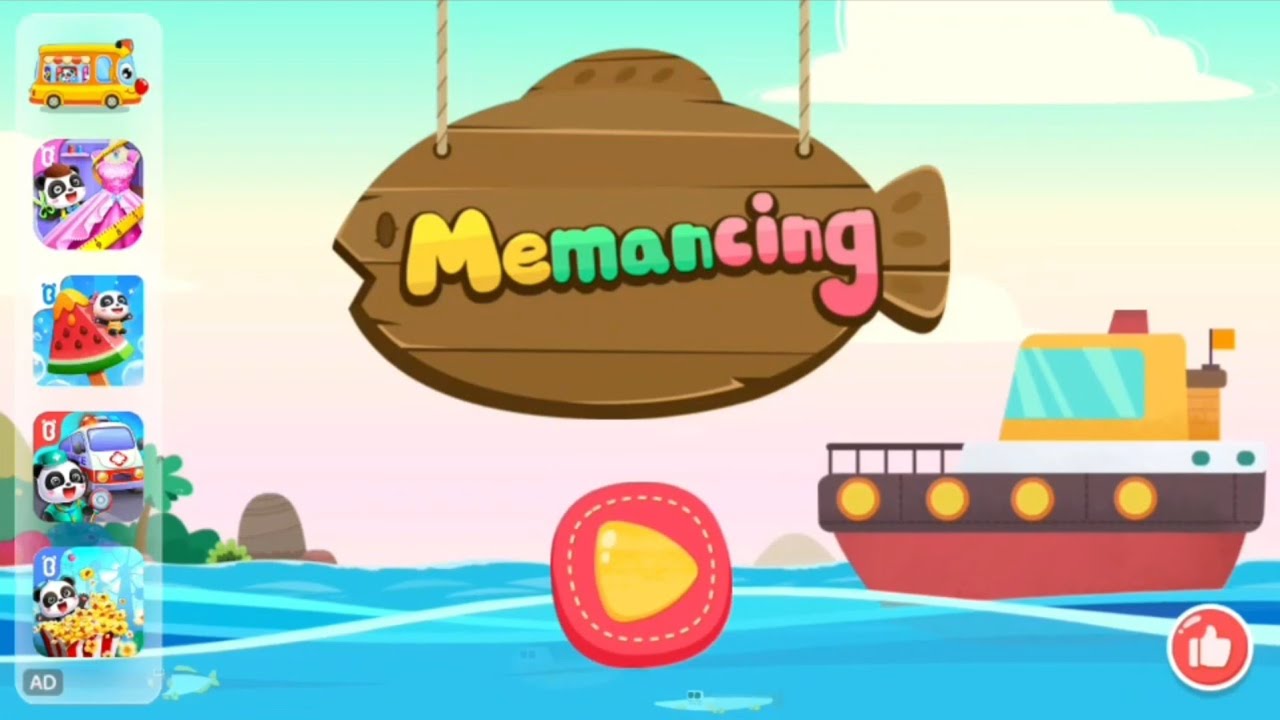 Babybus bayi panda. Memancing ikan full dilaut, menyelam, di sungai di ...