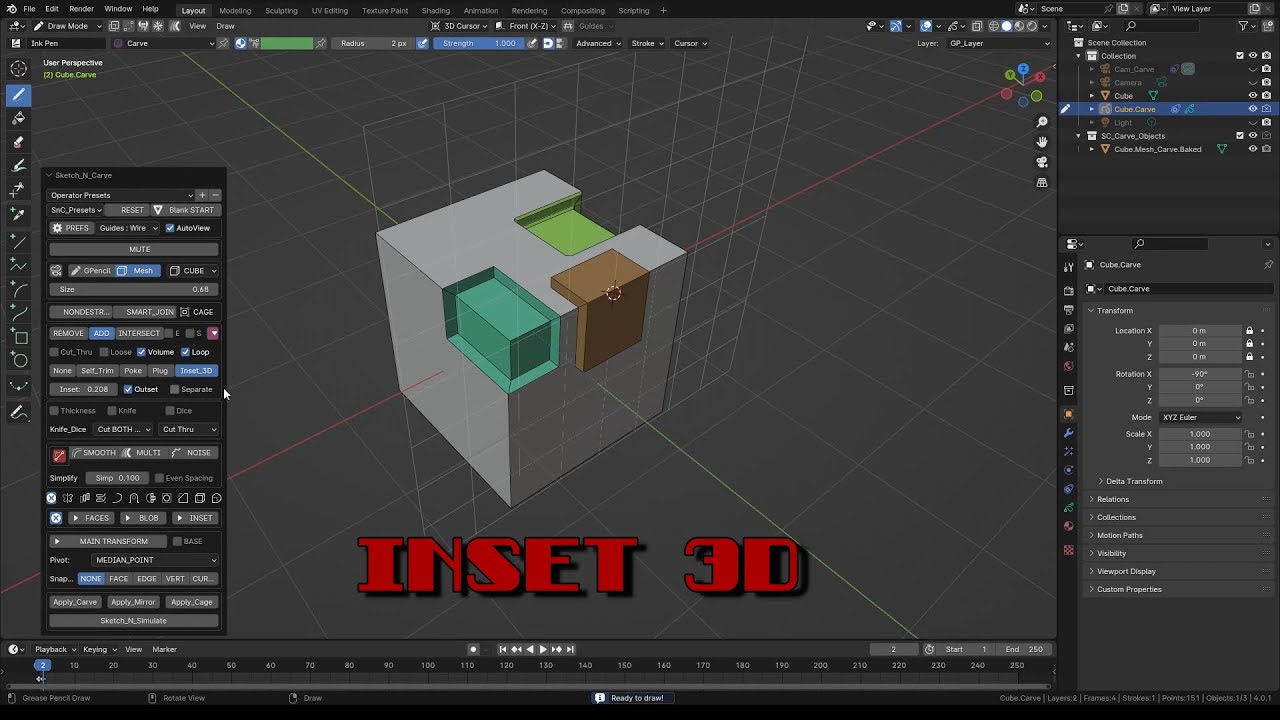 SketchN'Carve: Inset 3D - YouTube