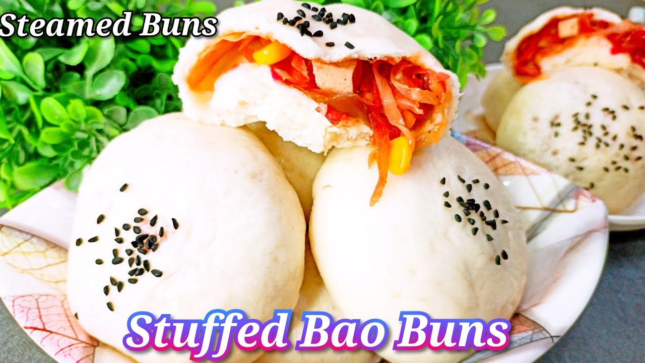 Stuffed Bao Buns | Steamed Bao With Veg Stuffing | Steamed Buns - YouTube