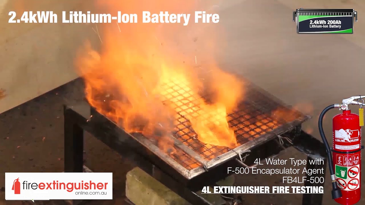 2 4kw Lithium Ion battery fire testing - YouTube