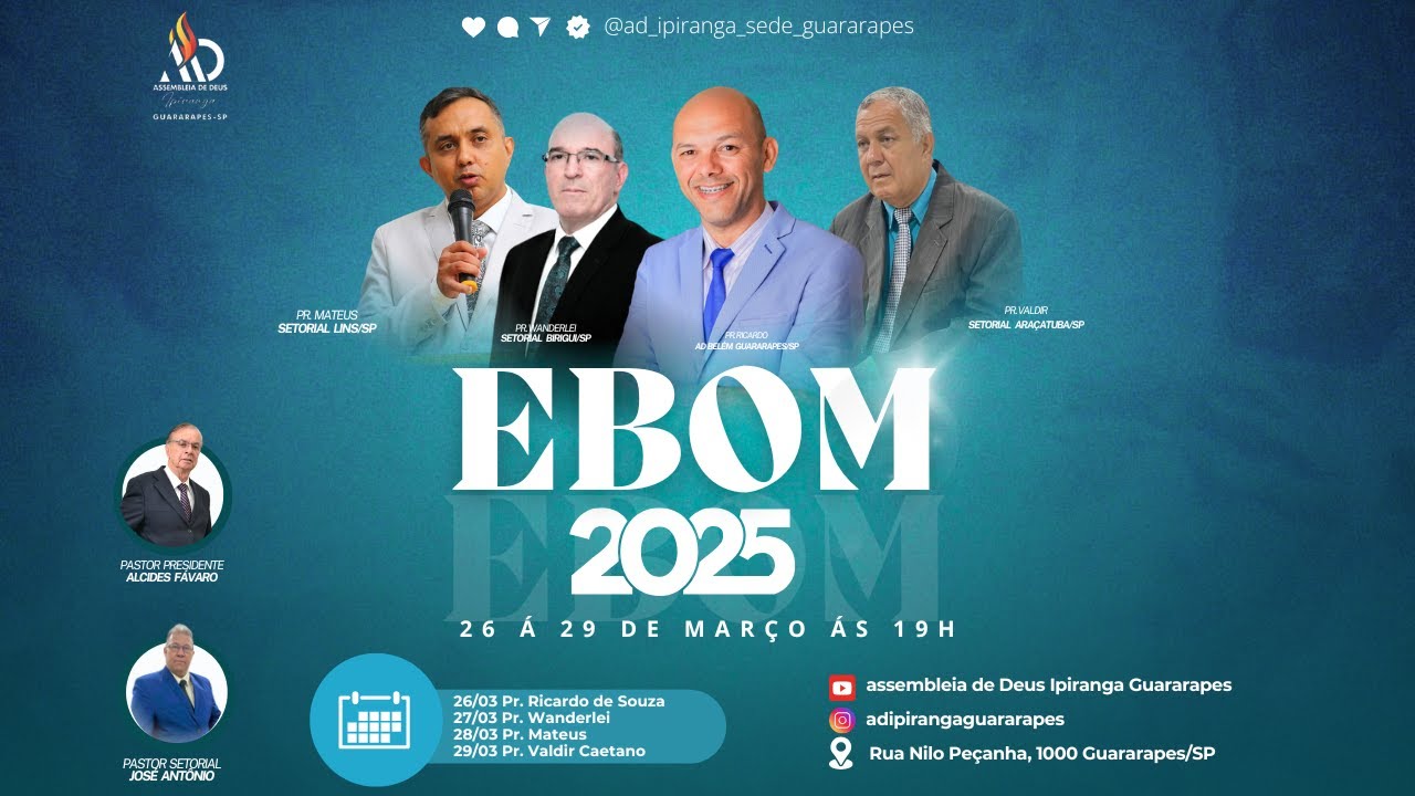 EBOM 2025 ( 3° Noite da Escola Bíblica de Obreiros e Membros) 28/03 ...