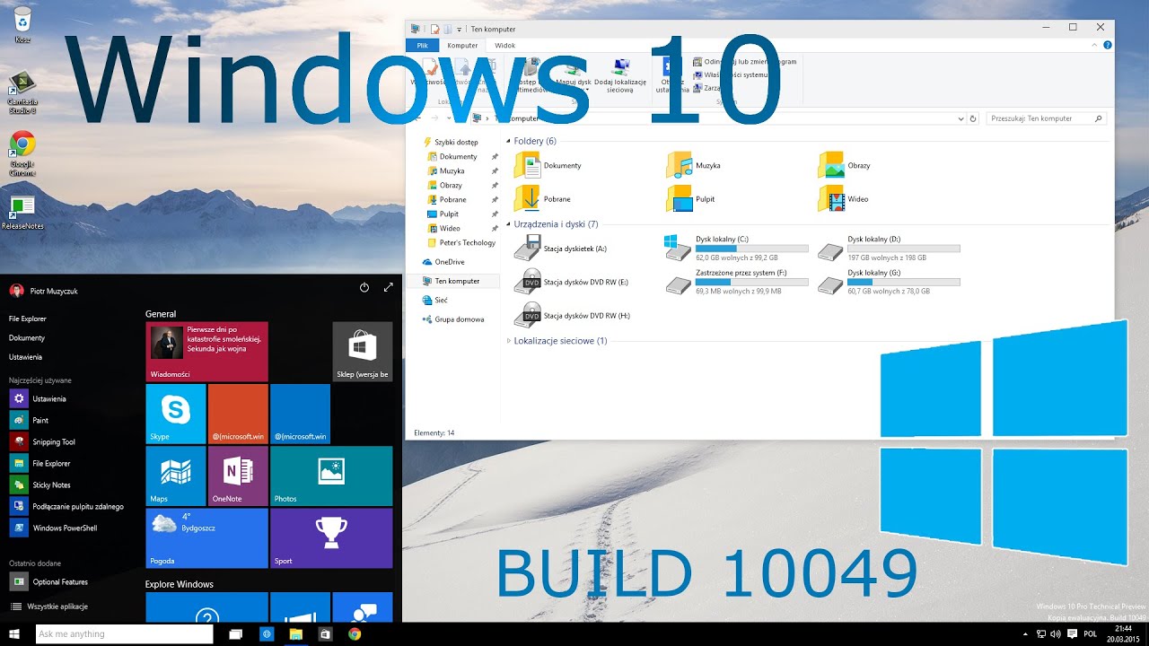 Windows 10 Build 10049 - nowa przeglądarka i inne zmiany - YouTube