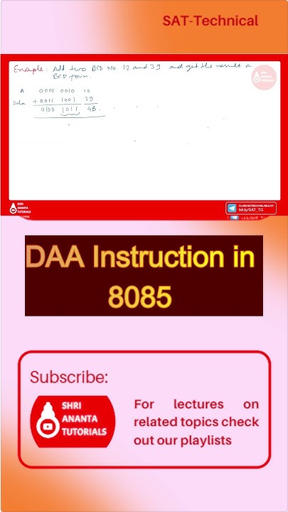 DAA Instruction in 8085 microprocessor #instructionsof8085 #8085 # ...