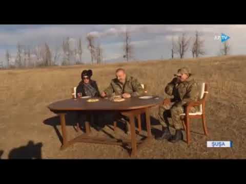 Prezident İlham Əliyev və ailəsi Şuşa Cıdır düzündə çay süfrəsi