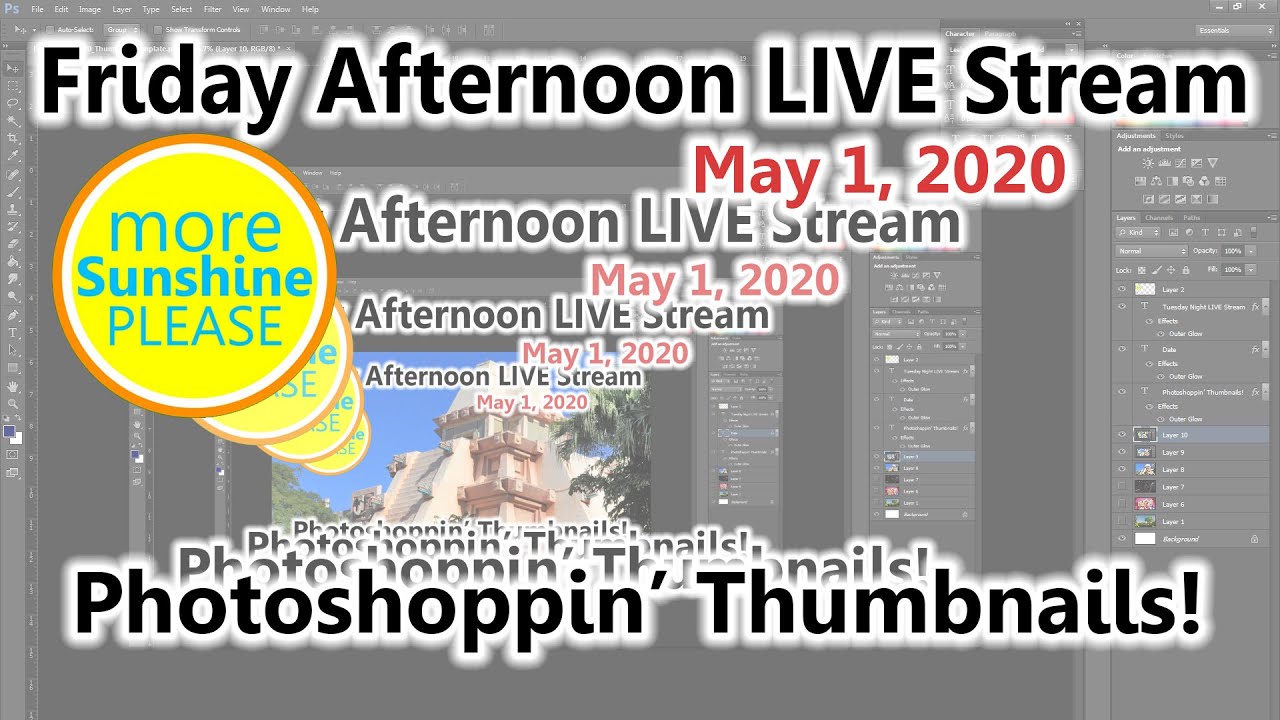 Friday Afternoon LIVE Stream - Photoshopin' Thumbnails - YouTube