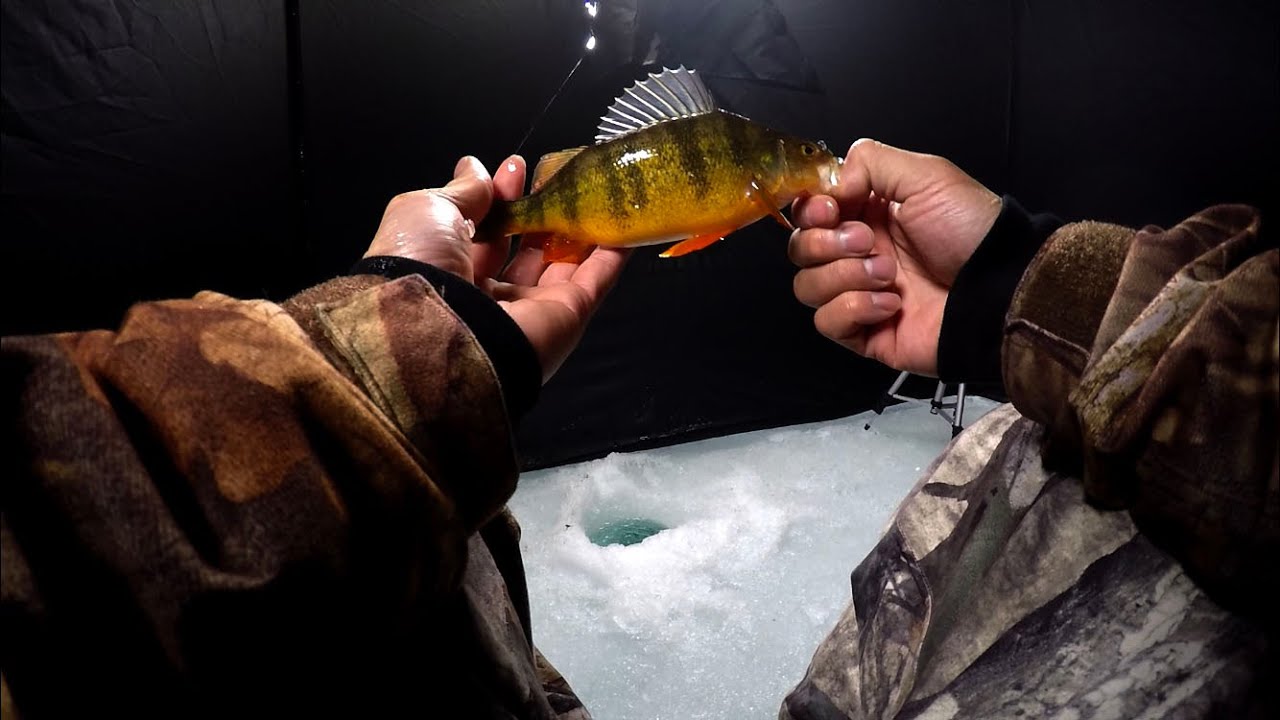 Ice Fishing In a BLIZZARD (Wind Almost Blew Down Our Ice Hut) - YouTube