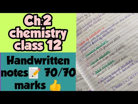 Solution | | Chapter 2|| Part 2 |Chemistry|| Best Handwritten notes ...