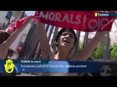 Tunisia jails FEMEN activists for topless protest: European feminists now face months in prison
