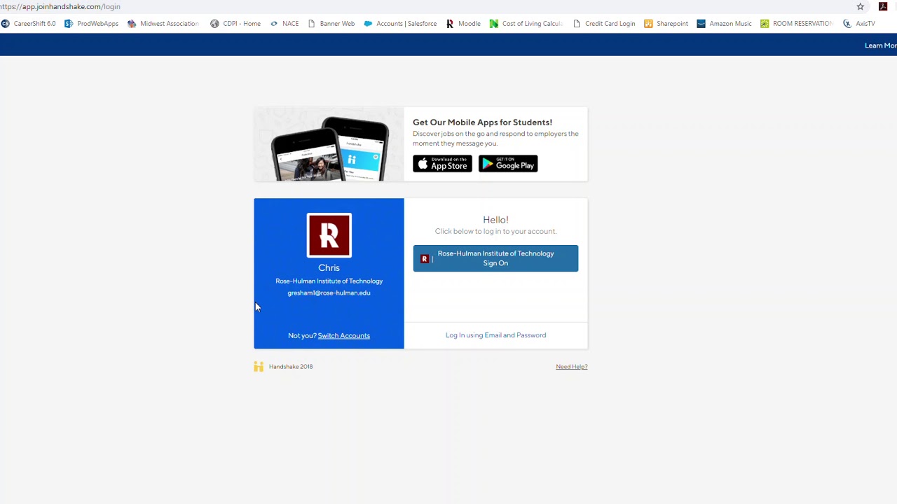 Alumni Login to Handshake - YouTube