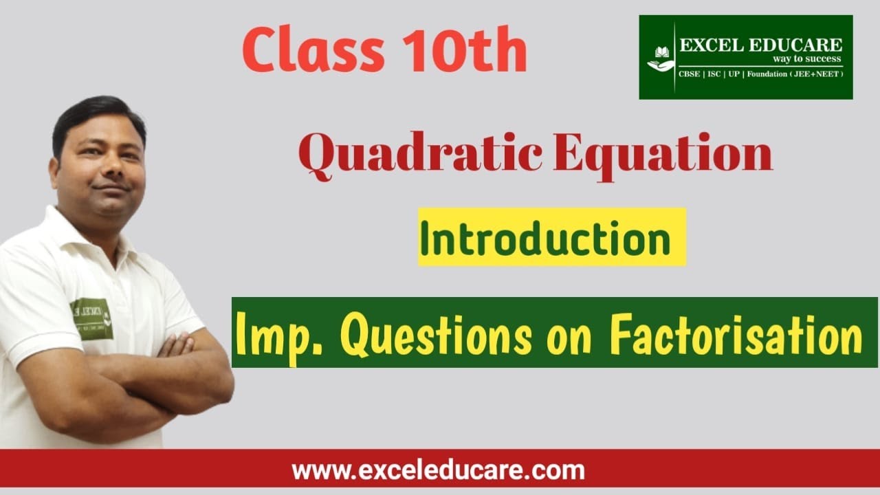 Quadratic equation class 10|Quadratic equation important questions ...