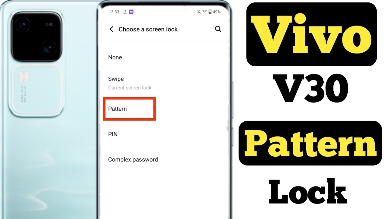 How to set pattern lock in Vivo V30 || Vivo V30 me pattern lock kaise ...