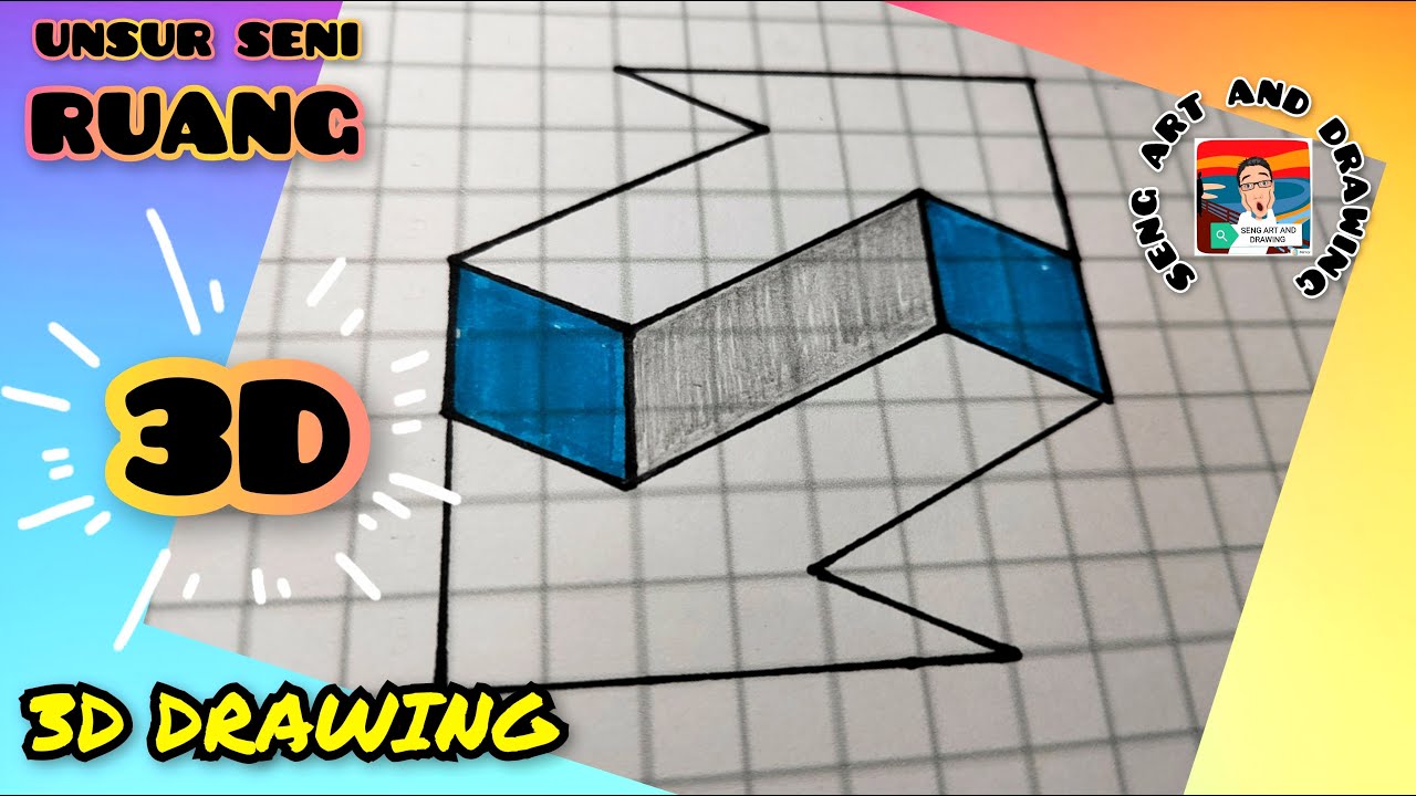 Simple 3D drawing (12)🌟 SENI VISUAL : UNSUR SENI : RUANG (3D) (12) 🌟 ...