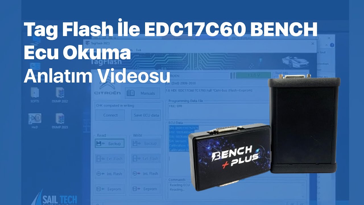 Tag Flash İle EDC17C60 BENCH Ecu Okuma - YouTube