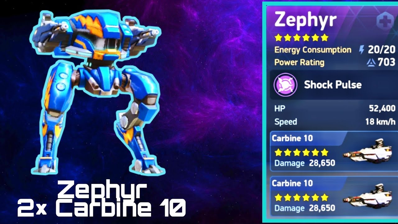 Zephyr with dual carbine 10 🔥🔥 || Mech Arena - YouTube