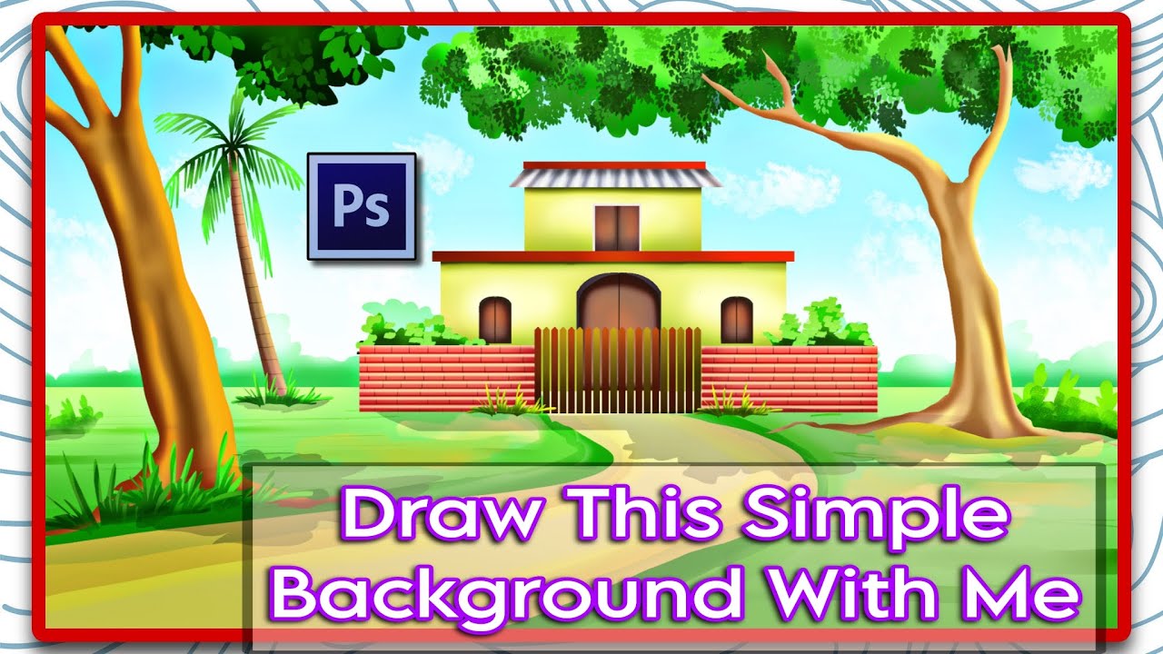 Draw This Beautiful House Background For Animation / Step By Step ...
