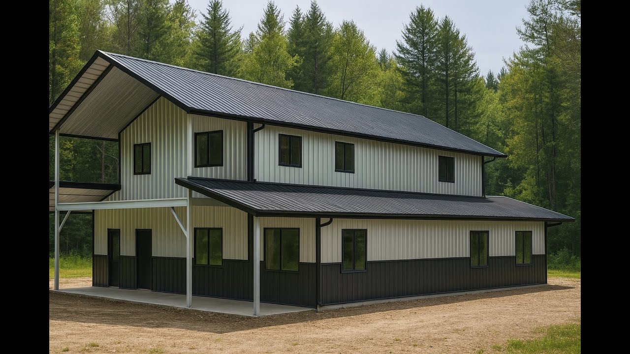 Dream 50x40 Barn-Style Barndominium Kit [Double Porch Reveal] - YouTube