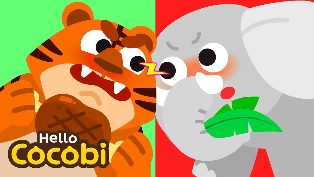 Tiger VS Elephant | Animal Song for Kids | Herbivores, Carnivores ...