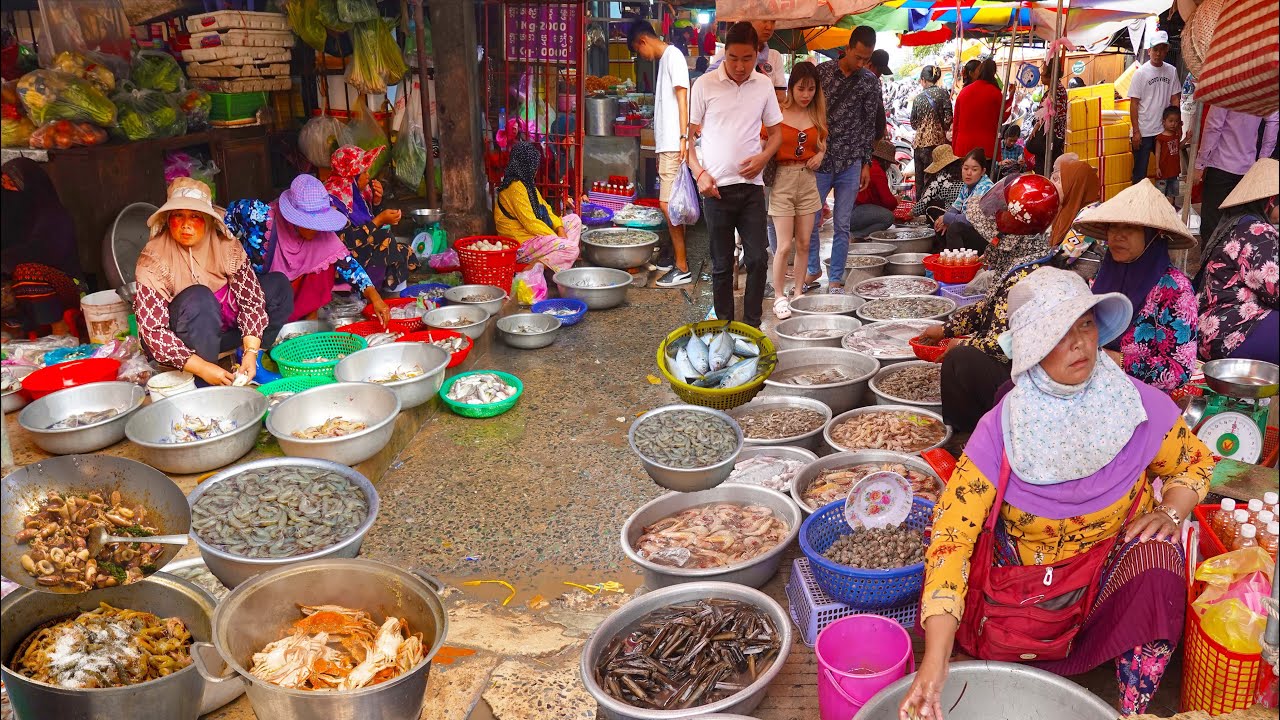 Fresh Seafood &Cooking Seafood @Kampot Province -Samaki Market- Blue ...