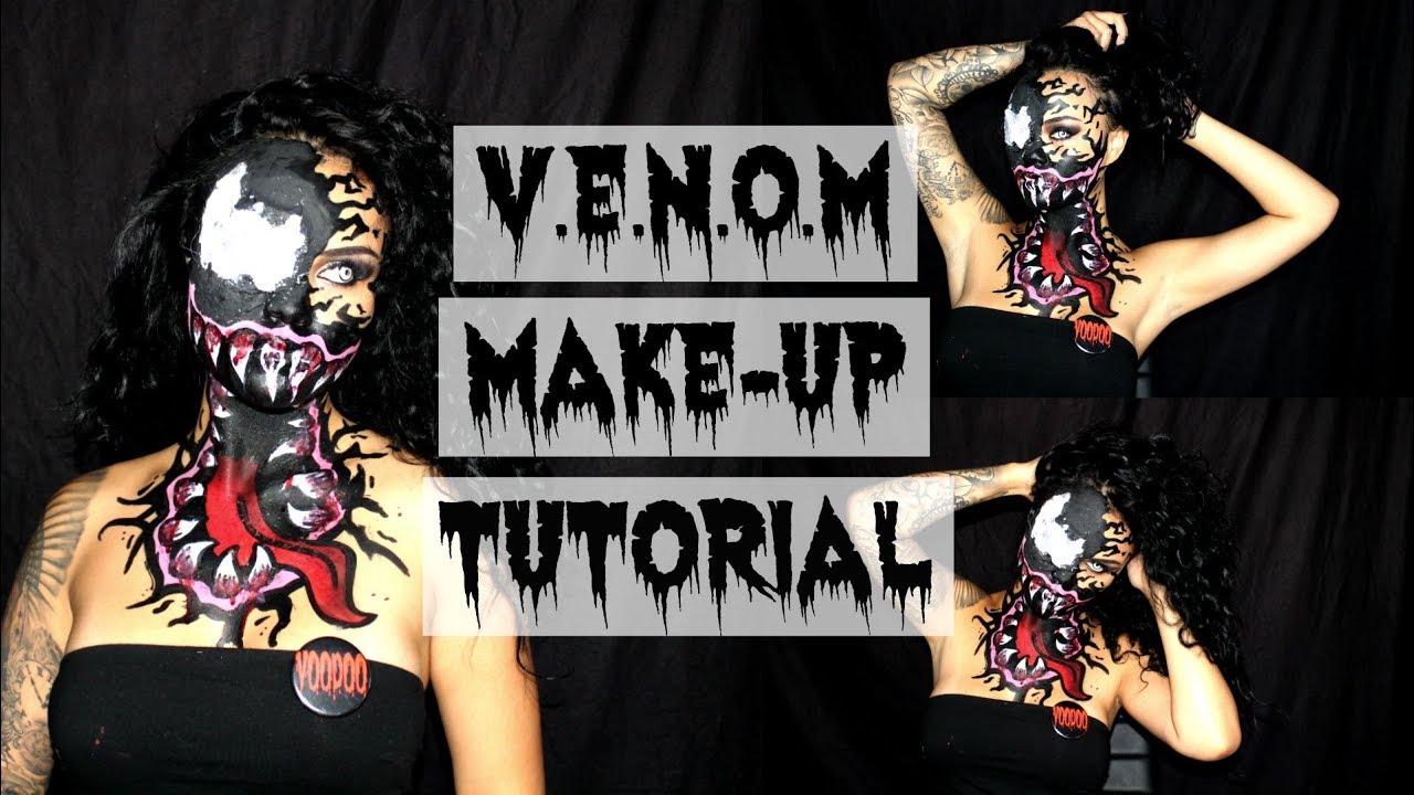 VENOM MAKEUP TUTORIAL Using Items From Home // By Lady Voo Doo - YouTube
