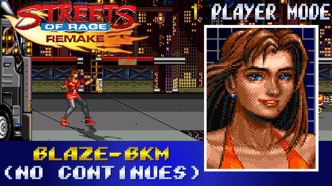 Streets of Rage Remake | 1 Player Mode - Blaze-BKM (No Continues) - YouTube