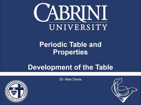 Periodic Table and Properties 02: Development of the Table - YouTube
