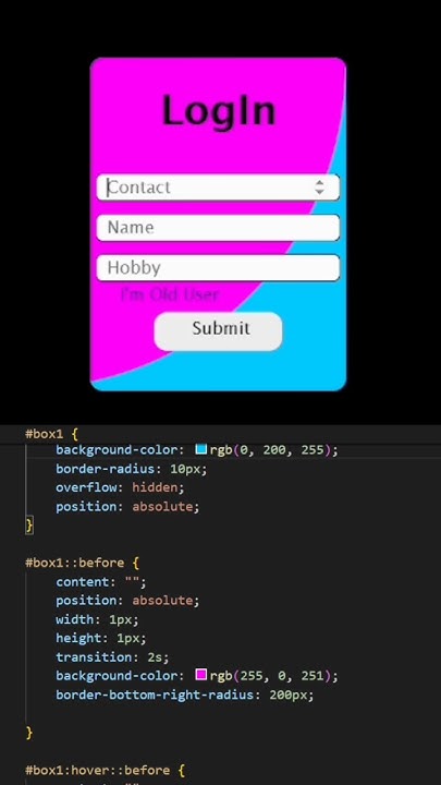 login form animation hover using html, css || new website designs #webdesign #website # ...