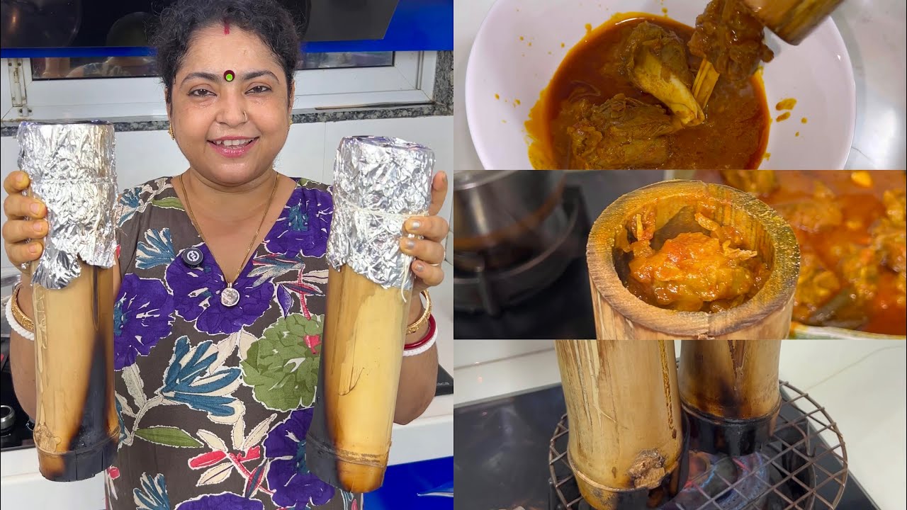 SPICY BAMBOO MUTTON CURRY | MUTTON CURRY IN BAMBOO RECIPE | @MaddyMummy ...