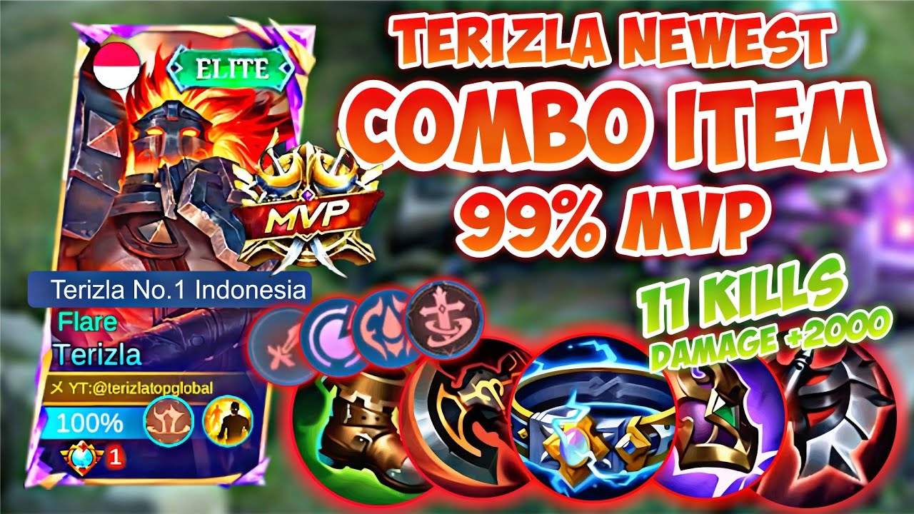 TERIZLA NEWEST COMBO ITEMS 100% MVP BEST BUILD TERIZLA - YouTube