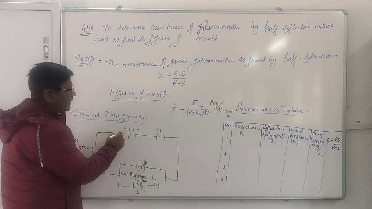 Practical -7 (Part 1 ) To determine resistance of Galvanometer by half ...