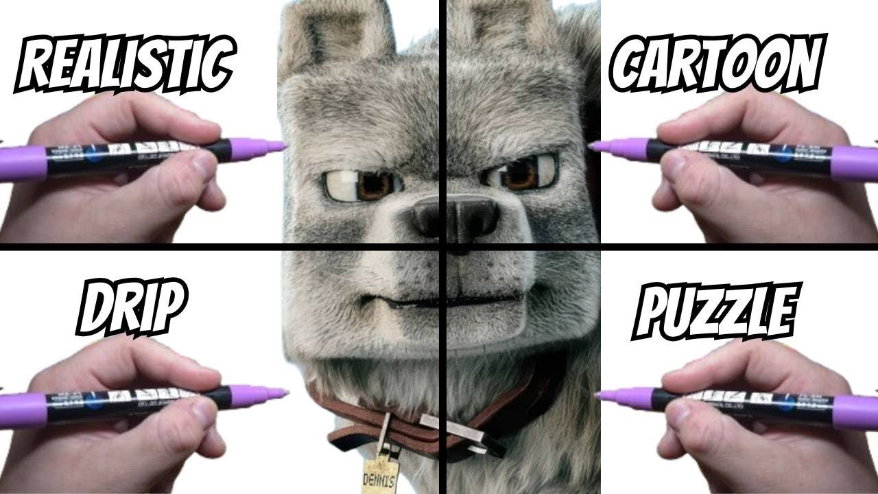 Drawing Dennis Minecraft Movie in 4 Incredible Styles! - YouTube