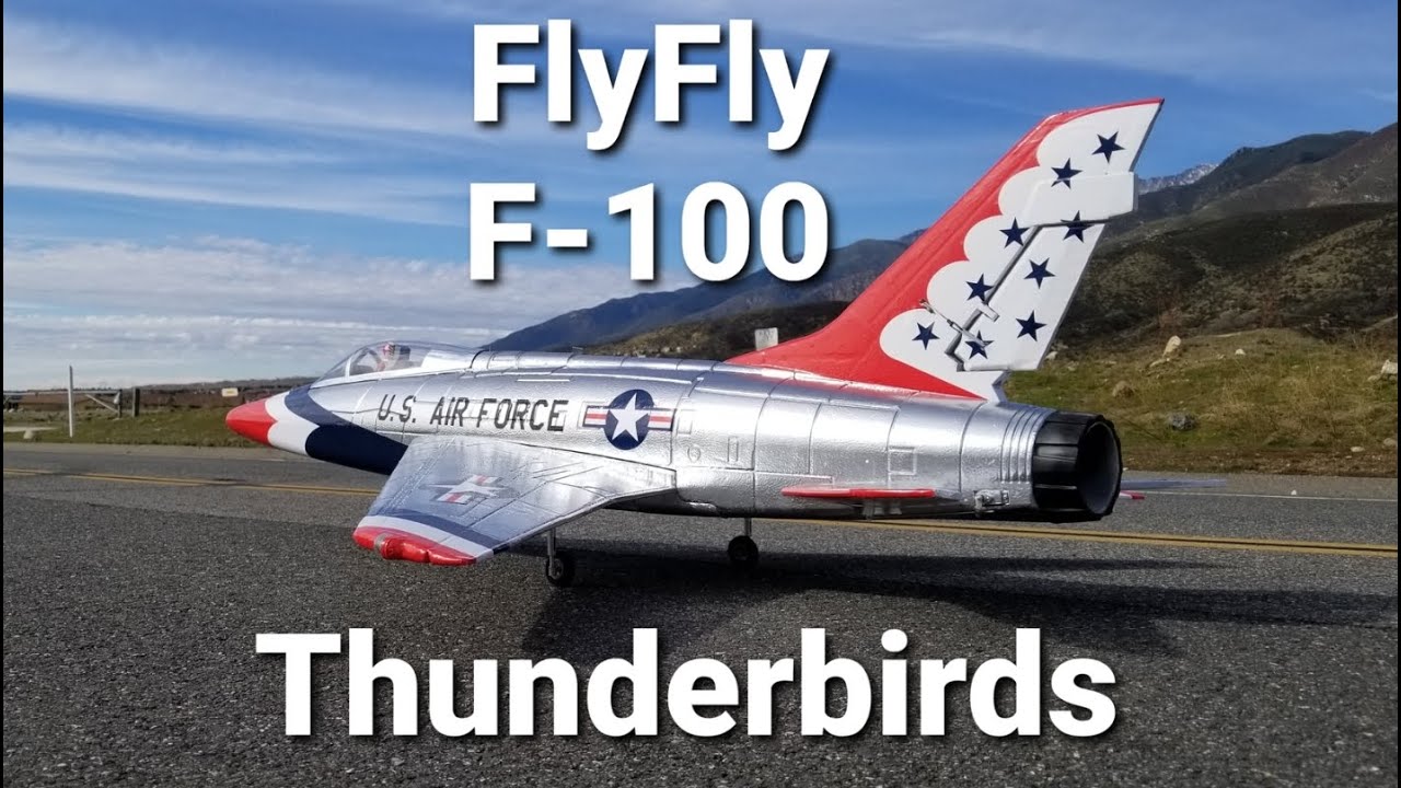 Freewing Powered FlyFly 90mm F-100 Thunderbird Demo - YouTube