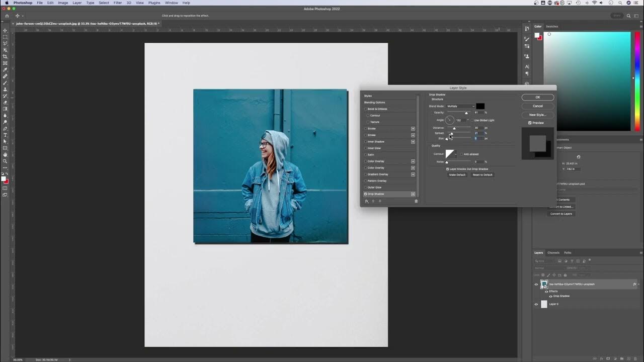 How to Add Drop Shadow in Photoshop - Cut Out House - YouTube