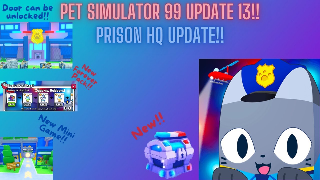 Pet Simulator 99 Prison HQ Update speed run!! (Update 13) - YouTube