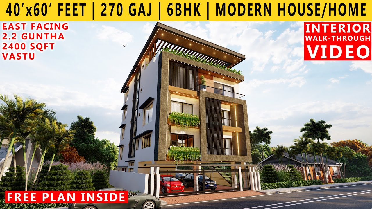 40x60 House Plan | 270 Gaj Plot House Design | 2.2 Guntha | Perfect ...