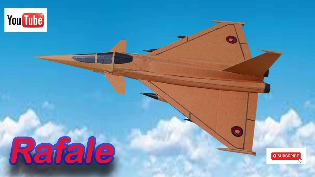 How to Make airplane RAFALE from cardboard - YouTube