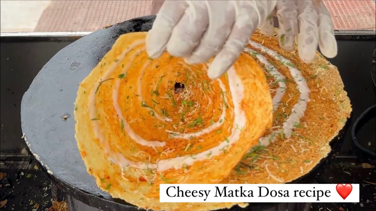 Matka Cheesy Smokey Dosa making | Viral Matka Dosa | Street style Dosa ...