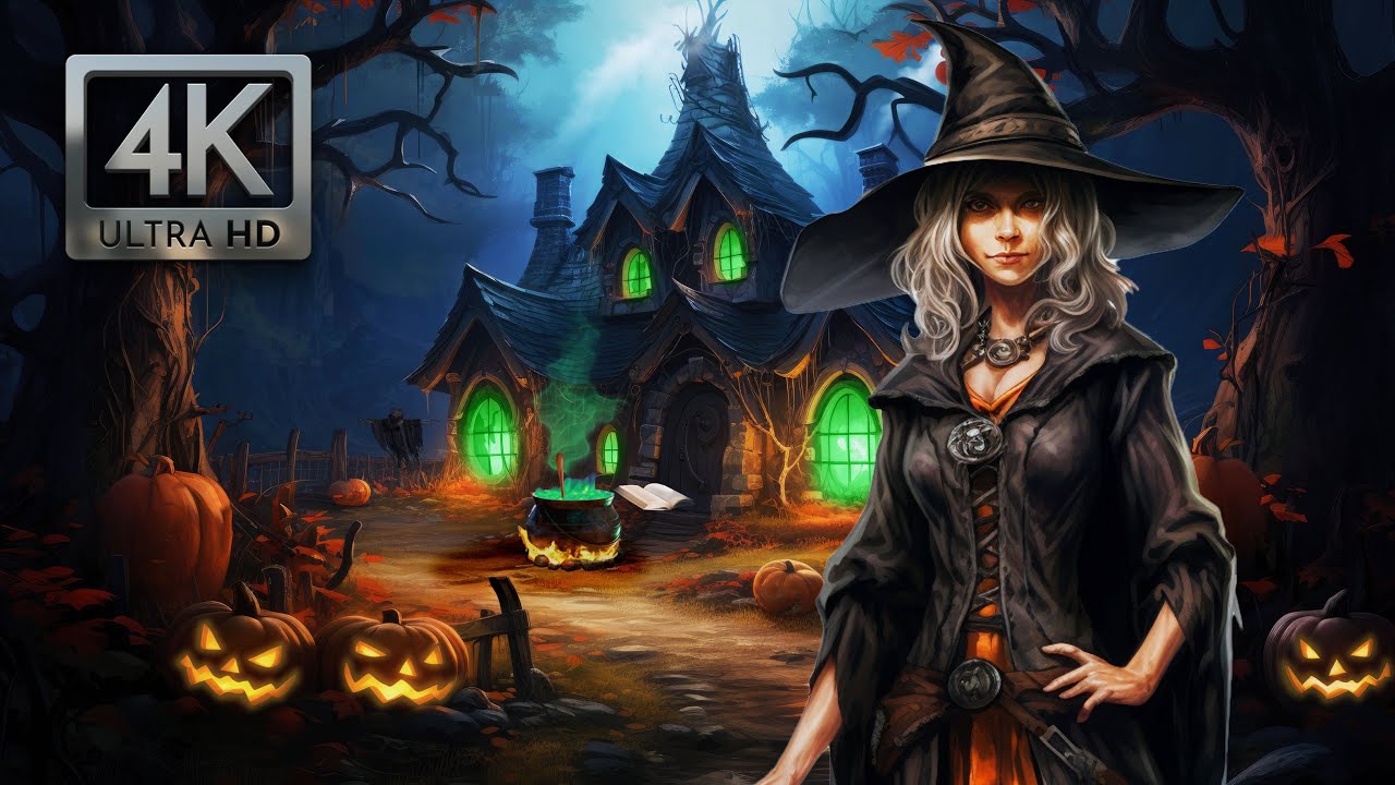 Spooky Witch's Cottage Halloween Ambience, Spooky Sounds, Halloween ...