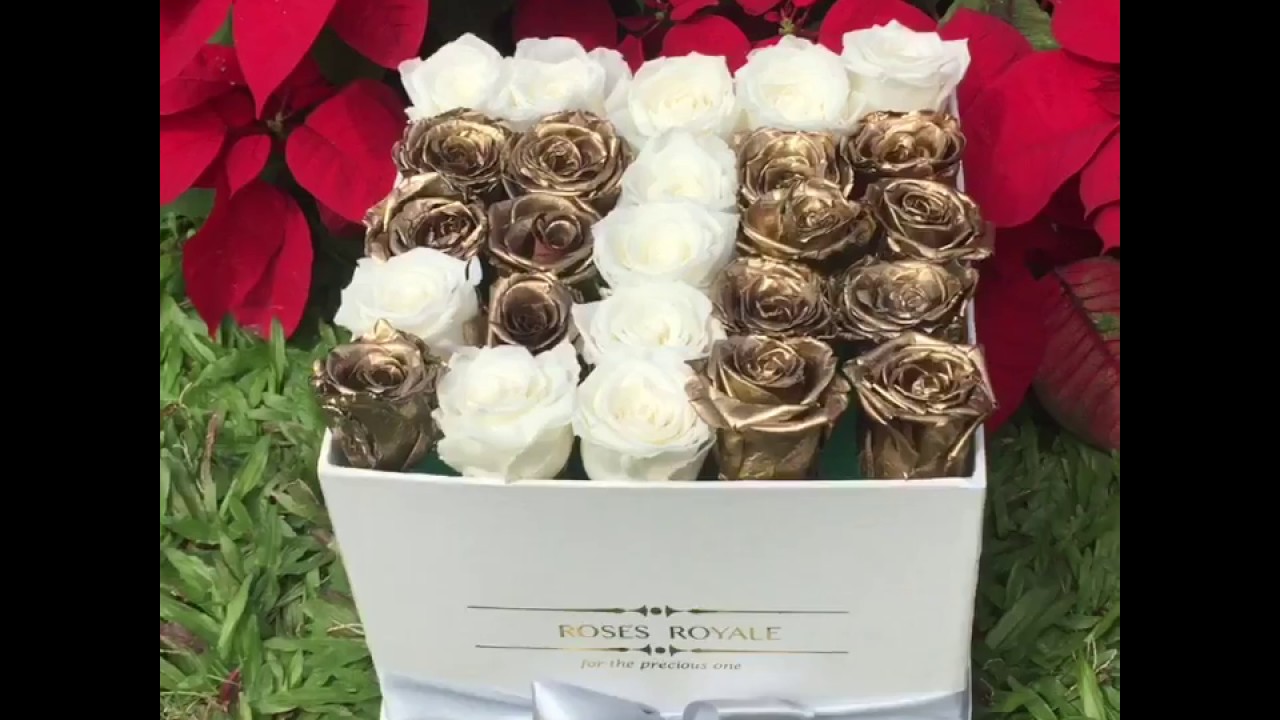 Roses Royale Deluxe Chic White Box - Royale Customized Roses l ...