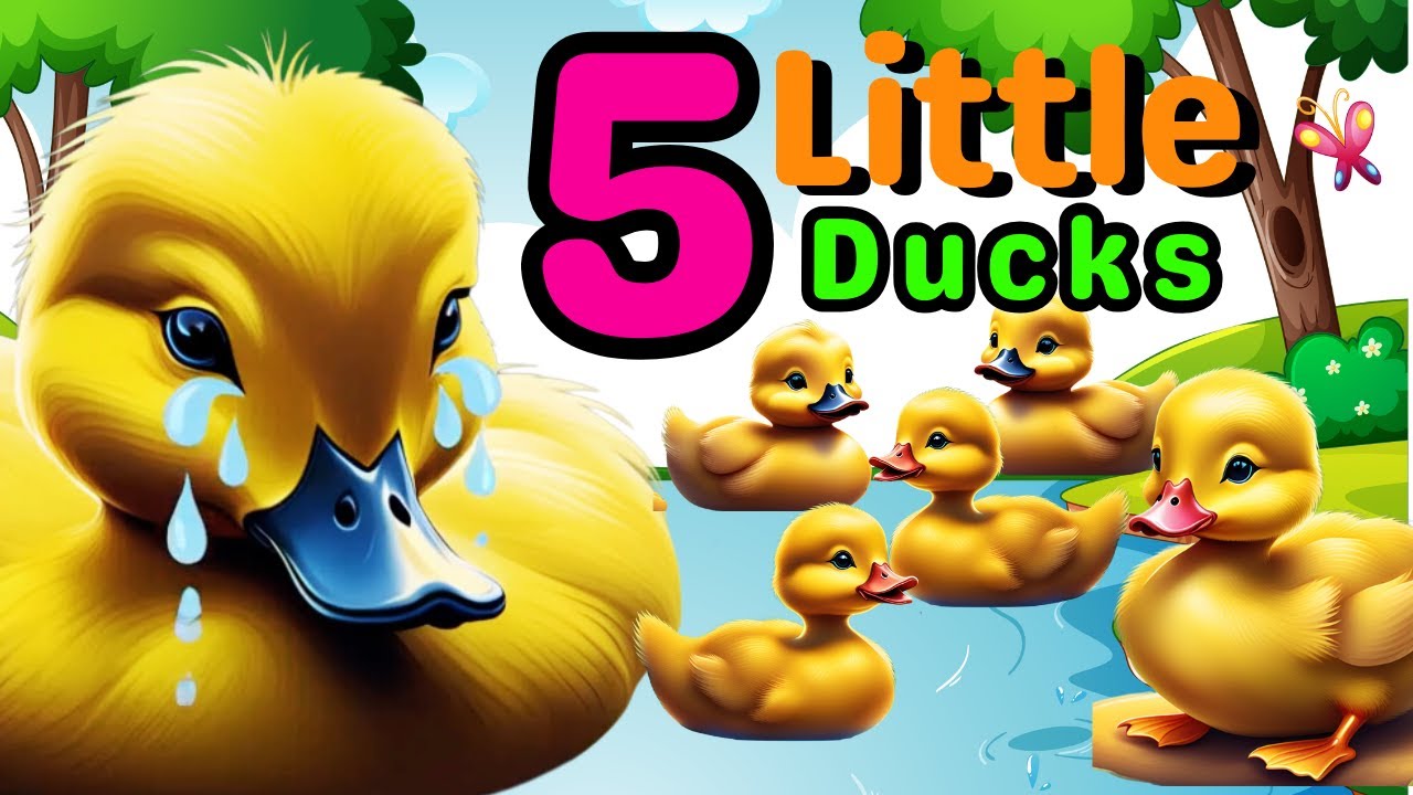 🐤 5 Little Ducks Counting Song | Fun Kids Learning Video 🎵" - YouTube