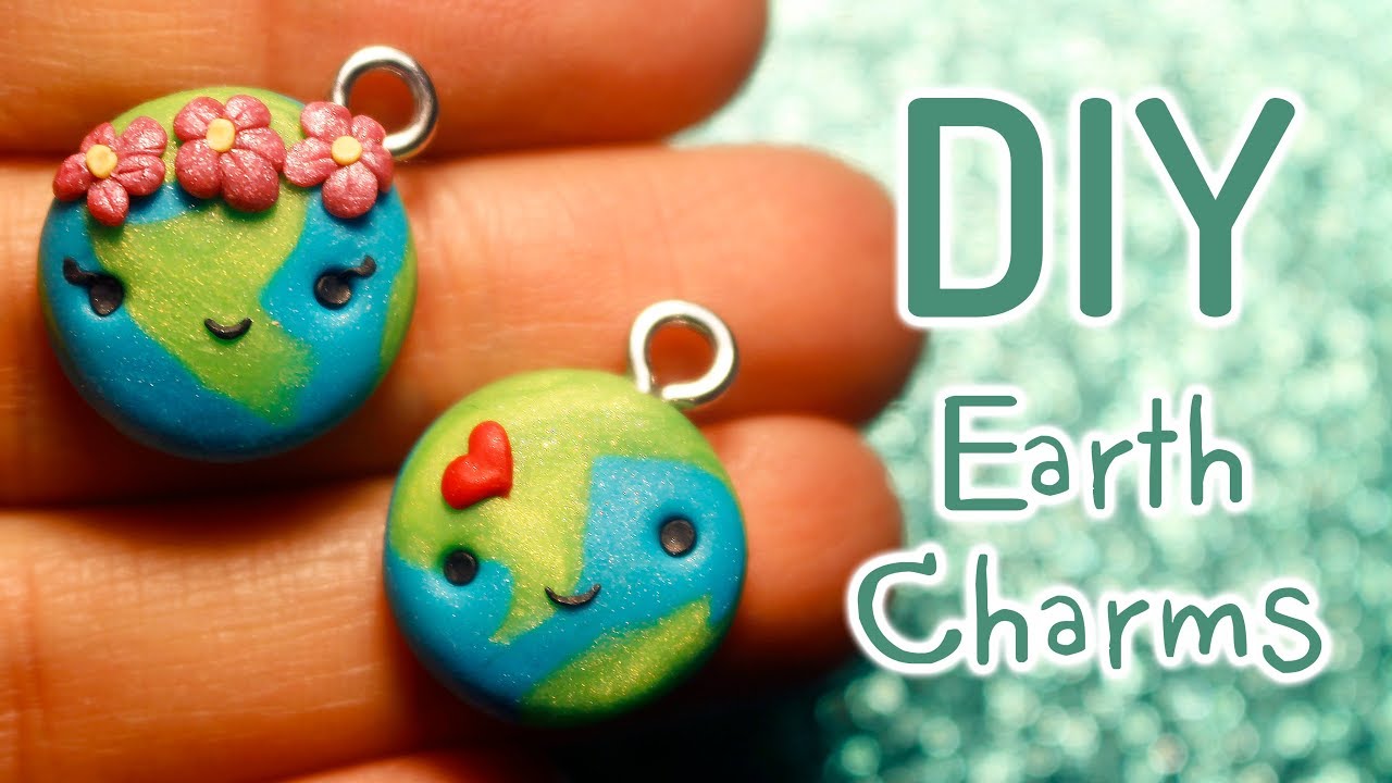 Easy Cute Earth Charms || Polymer Clay - YouTube