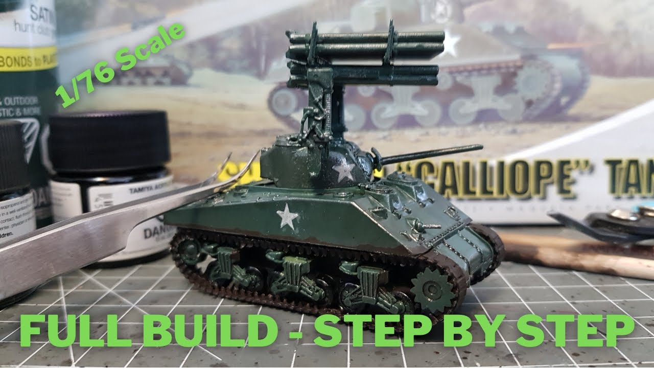 Building the American Sherman Calliope Tank: 1/76 Scale Model Kit from ...