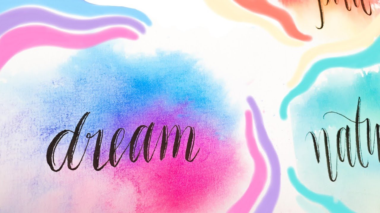 how to watercolor splash calligraphy | easy watercolor 💦 - YouTube